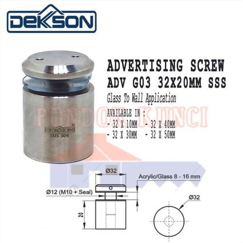 Jual Baut Pin Railing Kaca Ke Tembok Pin Kaca Padat Dekkson G03 32x20 ...