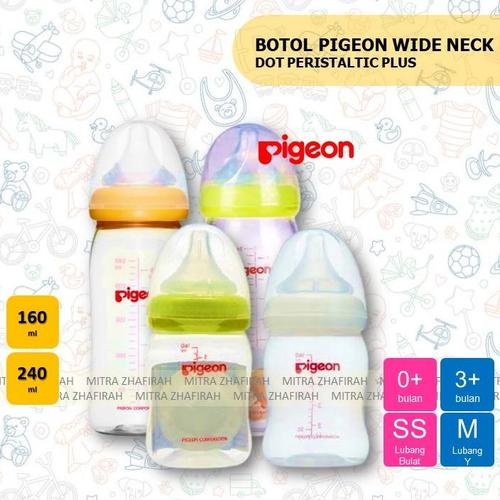 Jual gac Botol Pigeon WIDE NECK 160 ml 240 ml | Pigeon WIDE NECK Nipple ...