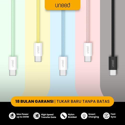 Jual UNEED Rainbow Data Cable Type C to Type C QC PD 240W - UCB59 ...