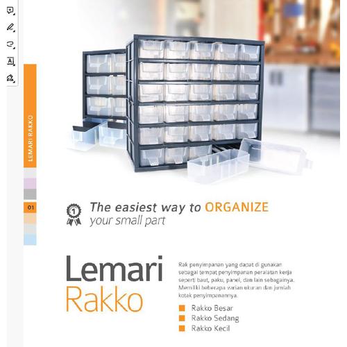 Jual Rak PLASTIK RAKO Laci Ukuran Besar isi 12 Laci utk Simpan Part ...
