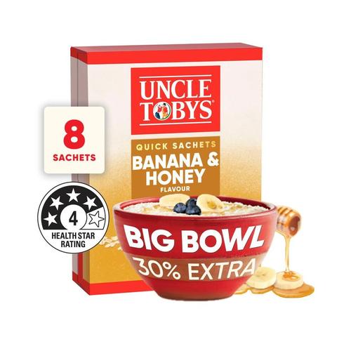 Jual Uncle Tobys Oats Quick Sachets Breakfast Cereal Banana Honey Big ...