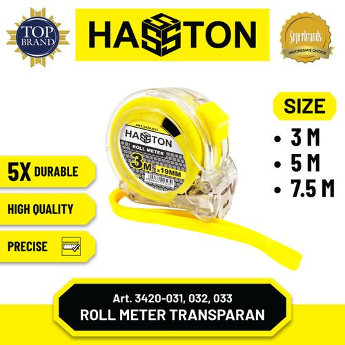 Promo Hasston Rol Meter Transparan 5m x 19mm / Tape Measure (3420-032 ...