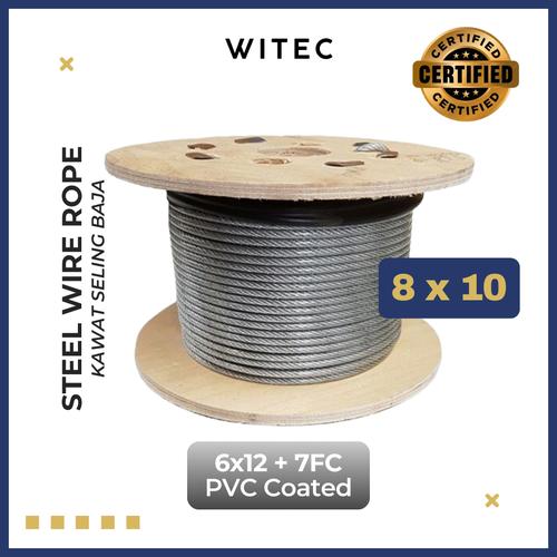 Jual Wire Rope 10mm PVC Galvanized / Kawat Seling Baja Lapis PVC 8x10mm 6x12 Galvanis - Kab ...
