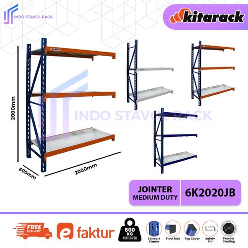 Jual Rak Gudang Besi Jointer 600kg per Layer 2M 4Susun P 2M Biru - Biru ...