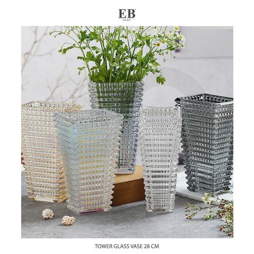 Jual Vas Bunga Kaca Hiasan Minimalis / Tower Glass Vase EB Home 3822 ...