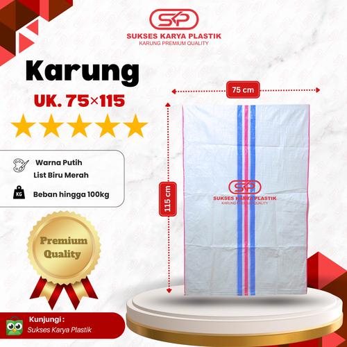 Jual Karung Plastik 75 x 115 cm Premium Lis Merah Biru Karung 100kg ...