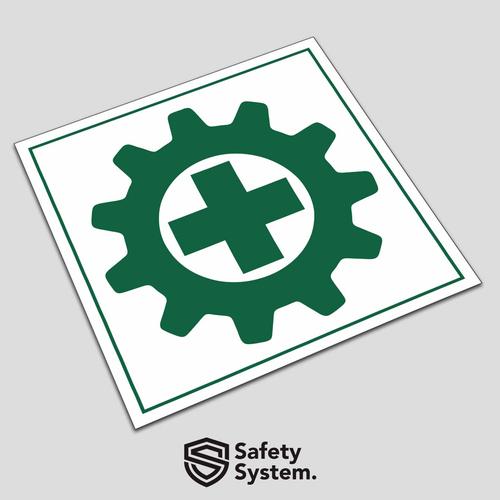 Jual Stiker label rambu logo K3 indonesia disnaker roda gerigi hijau ...