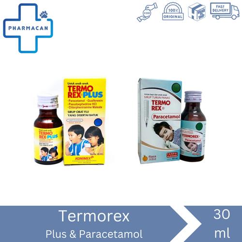 Jual Termorex Paracetamol Demam & Termorex Plus Flu Batuk 30ml-60ml ...