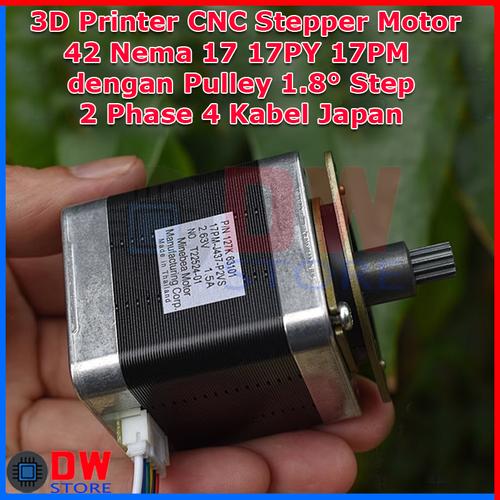 Jual CNC 3D Printer Stepper Motor 42 Nema17 Nema 17 dengan Pulley 17PM ...