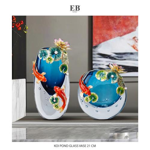 Jual Pajangan Glass Vas Meja Hias Unik / Koi Pond Glass Vase EB Home ...