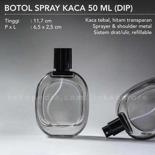 Jual Botol Spray 50ml Kaca Tebal HITAM TRANSPARAN Oval - Parfum Refill ...