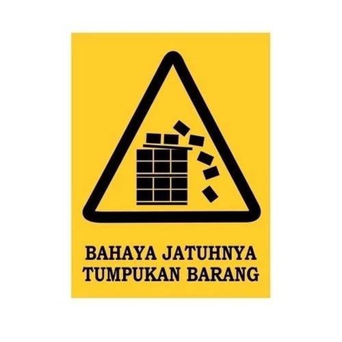 Jual SIGN STIKER VINYL BAHAYA JATUHNYA TUMPUKAN BARANG 15 x 20 CM RAMBU ...