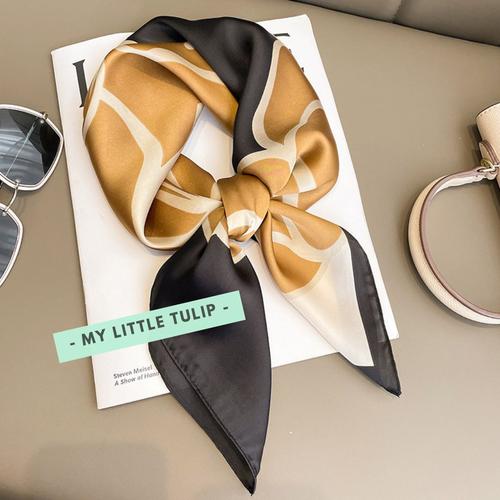 Jual Syal Kecil Leher Motif Bunga Syal Sutra Imitasi 70x70 Scarf Korea ...