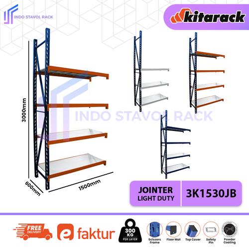 Jual Rak Gudang Besi Jointer 300kg per Layer 3M 4 Susun P 1.5M Biru ...
