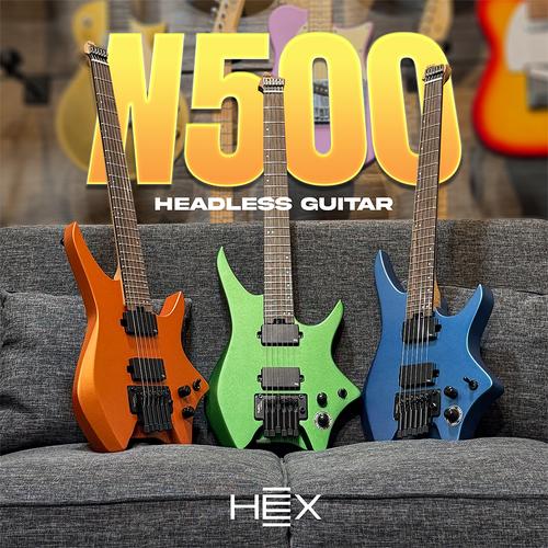 Jual HEX N500 Electric Guitar Headless Model - MetCoral Orange ...