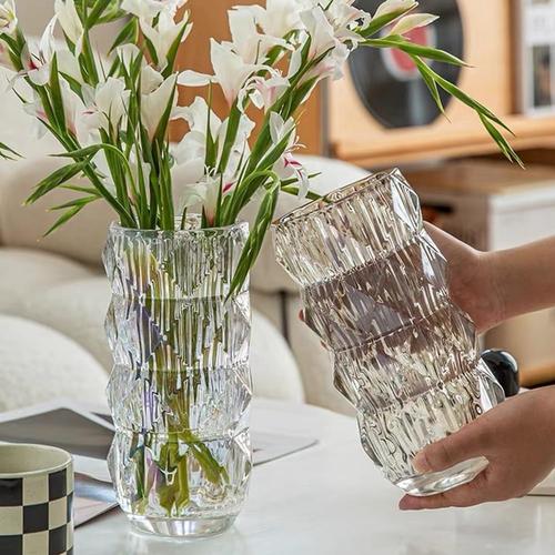 Jual Vase Bunga Kaca Hias Pajangan Meja / Diamond Holo Clear Glass Vase ...