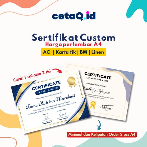 Jual Cetak Sertifikat A4 | Cetak Sertifikat Custom | Print Piagam ...