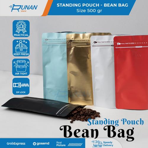 Jual Coffee Bean Bag Standing Pouch 500 gr Kemasan Kopi Bubuk Pouch ...