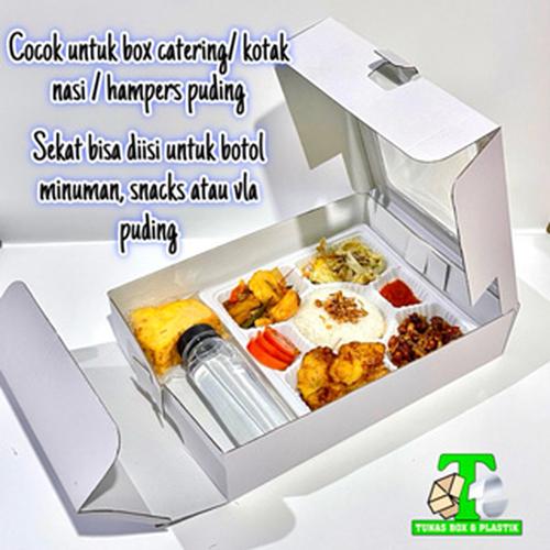 Jual Dus Nasi Kotak warna PUTIH | Kotak Catering Sekat Premium Dengan ...