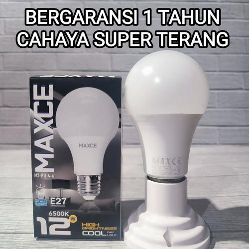 Jual MAXCE LAMPU LED A BULB 12W 12 WATT CAHAYA PUTIH SNI BERGARANSI 1 ...
