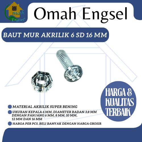 Jual Baut mur akrilik 6 sd 16 mm M.T20 baut akrilik screw bolt nut ...