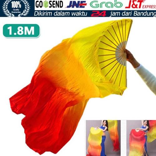 Jual NEW KIPAS TANGAN TARI PANJANG SUTRA PELANGI FAN STREAMER KIPAS ...