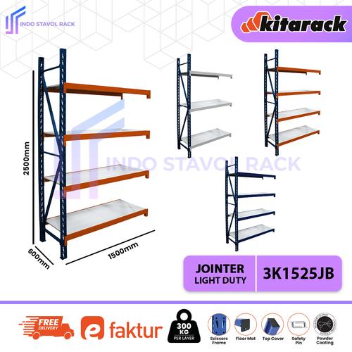 Jual Rak Gudang Besi Jointer 300kg per Layer 2,5M 4 Susun P 1.5M Biru ...