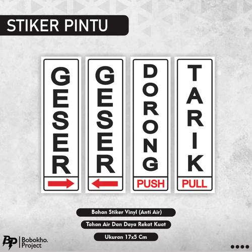 Jual Sign label stiker pintu tarik dorong / Sticker Pintu Push Pull ...