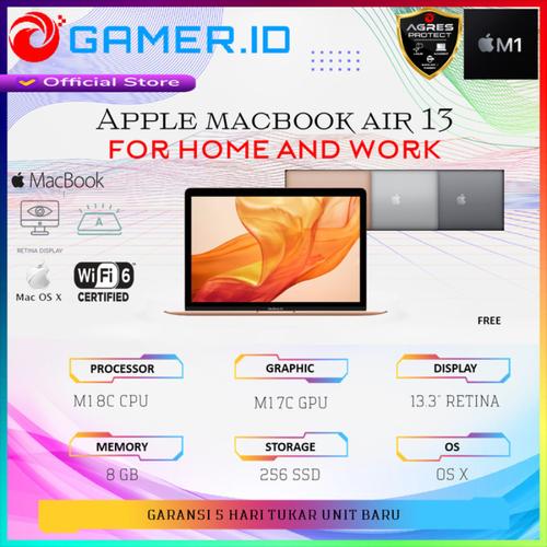 Promo Apple Macbook Air 13 M1 8C CPU 8GB 256SSD 7C GPU OS X - Abu-abu ...