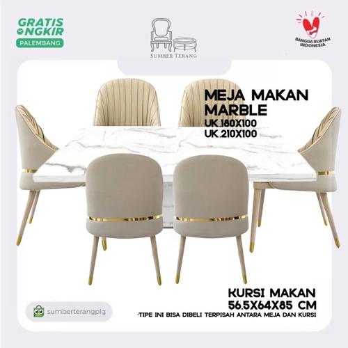 Jual Meja Makan Marmer 180 cm Meja Makan Batu Granit 210 cm Set Meja ...