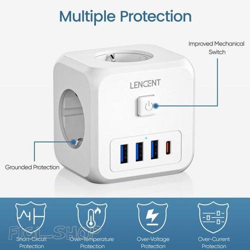 Jual Stop Kontak 7 in 1 USB Type C Port Socket Extension - Jakarta ...
