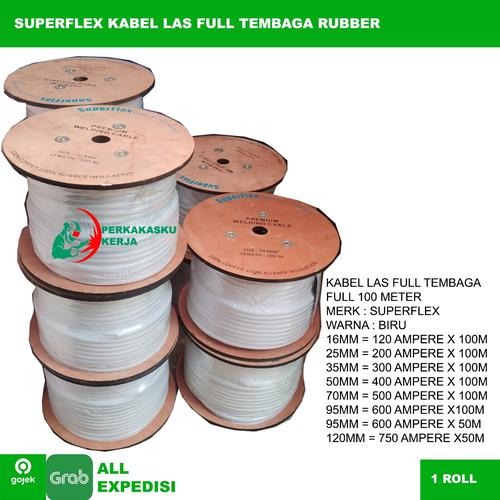 Jual SUPERFLEX kabel las 25 mm rubber full tembaga 100 meter - Jakarta ...