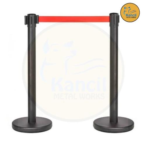 Jual Tiang Antrian Hitam Stainless Steel (Import) - Pita Merah / Tiang ...