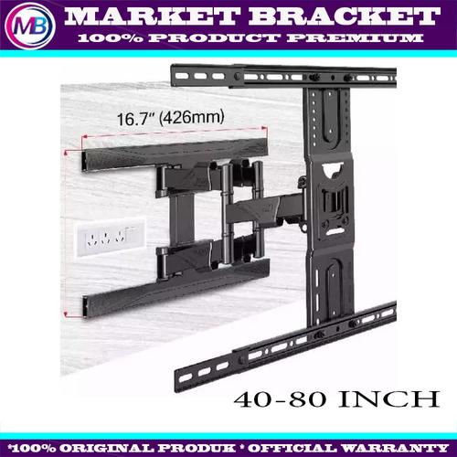Jual SWEVEL BRACKET TV 80 75 70 65 60 55 50 43 42 40 inch breket tv ...