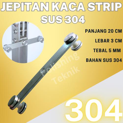 Jual Penjepit Kaca Strip Double Solid Stainless 304 - Railing Tangga ...