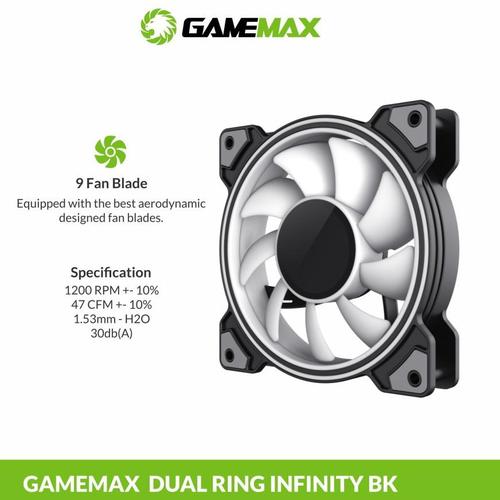 Jual Gamemax Fan Casing Infinity Dual Ring Argb / Cooling Fan Casing Pc ...