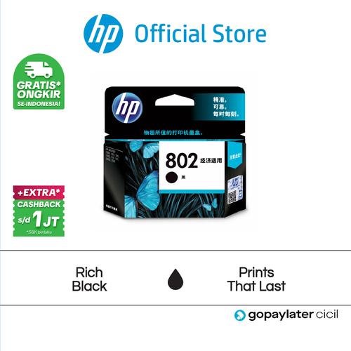 Jual Tinta Printer HP Original 802 Small Hitam Black Cartridge Combo ...