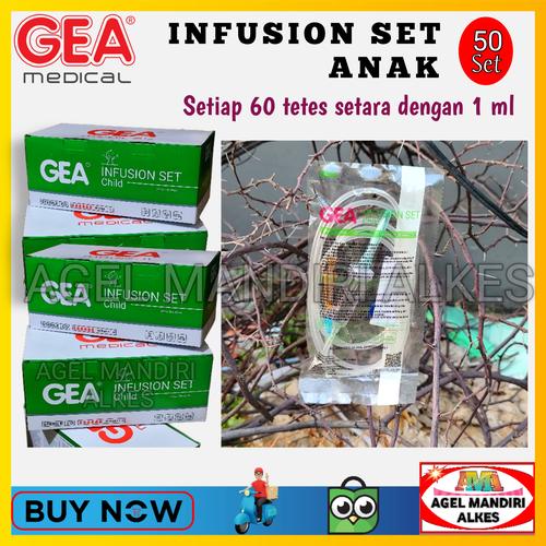 Jual INFUSET ANAK GEA / INFUSION CHILD / SELANG INFUS SET GEA PER PCS ...