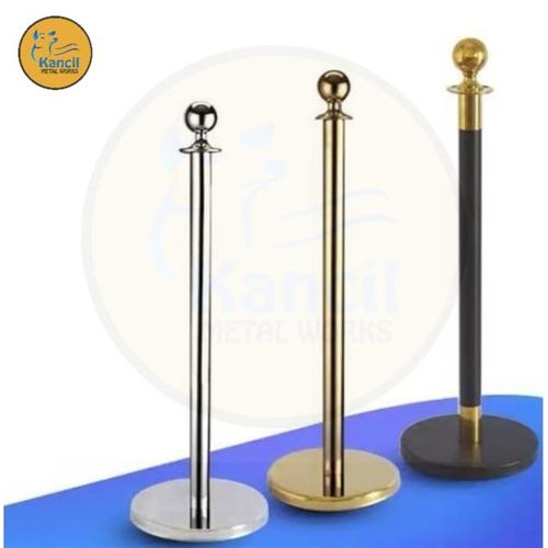 Jual Tiang Antrian Kepala Bulat Golden Black / Tiang Antrian Stainless ...