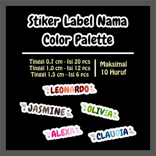 Jual Label Nama Color Palette Gradasi Waterproof dengan 15 Pilihan ...