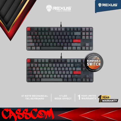 Jual Rexus KX4 Heroic TKL Mechanical Gaming Keyboard KX-4 - Black Grey ...