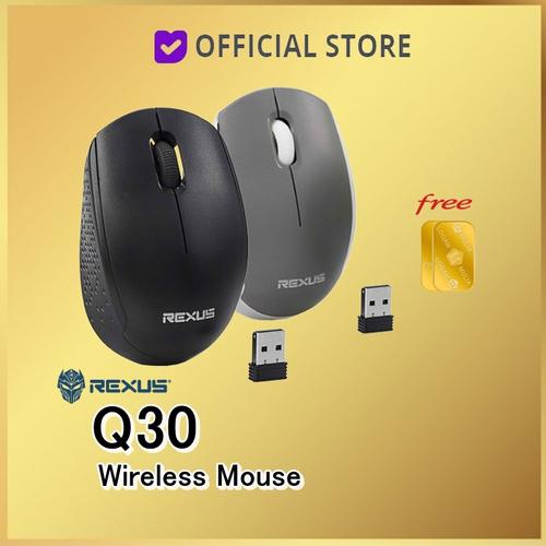 Jual Rexus Q30 Mouse Wireless Office Silent Click Q 30 - Grey White ...
