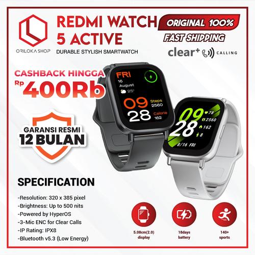 Promo Xiaomi Mi Redmi Watch 5 Active Smartwatch - Garansi Resmi - 5 ...