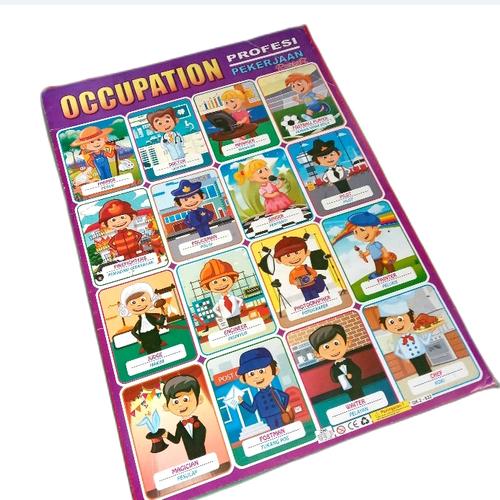 Jual poster jenis jenis pekerjaan atau profesi dalan bahada indo dan ...