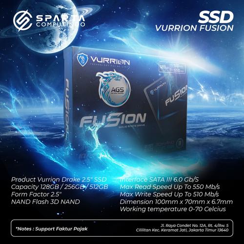 Jual SSD Murah Vurrion Fusion Sata 2,5" 100% Original Bergaransi 3 ...