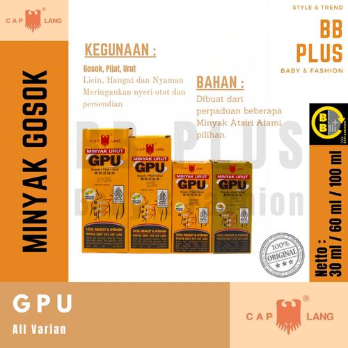 Jual MINYAK GOSOK GPU 30ML/60ML/100ML - SEREH 60ML - Kab. Sidoarjo - BB ...