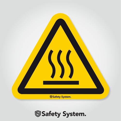 Jual Stiker safety sign K3 standar ISO 7010 simbol awas permukaan panas ...