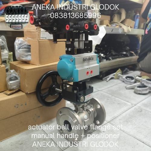Jual pneumatic actuator ball valve flange stainless steel 1 inch set ...