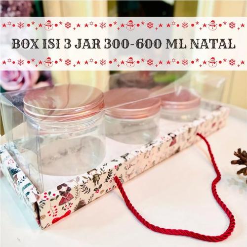 Jual Box Tutup Mika isi 3 Toples Jar 600ml Dus Packaging Hampers Natal ...
