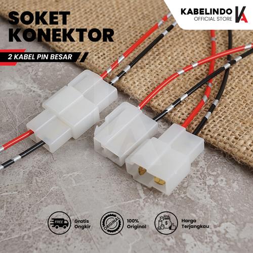 Jual Soket Konektor 2 Pin Besar / Socket Sambung Mobil Motor Kabel ...